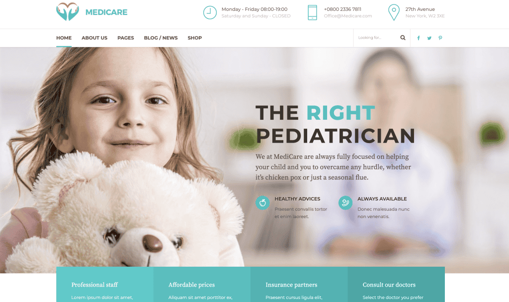 Best Pediatric WordPress Themes of 2024 - Seahawk